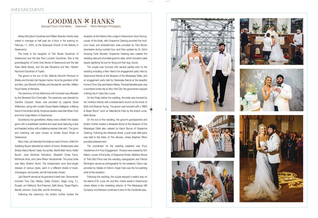 weddings – Delta Magazine- Cleveland, MS