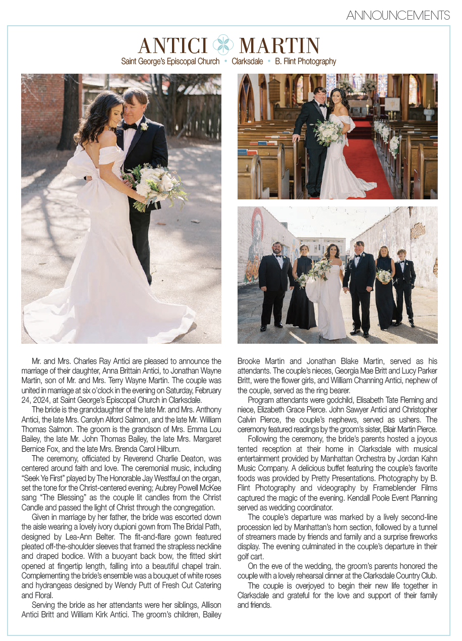 weddings – Delta Magazine- Cleveland, MS